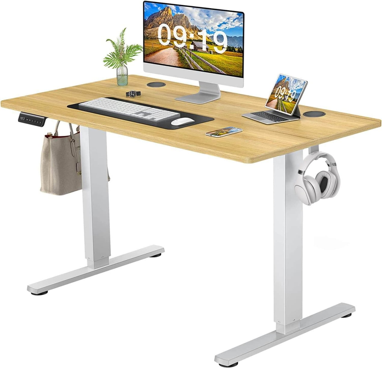 Electric Lift Standing Desk with Adjustable Height, 48 Inch Ergonomic ...