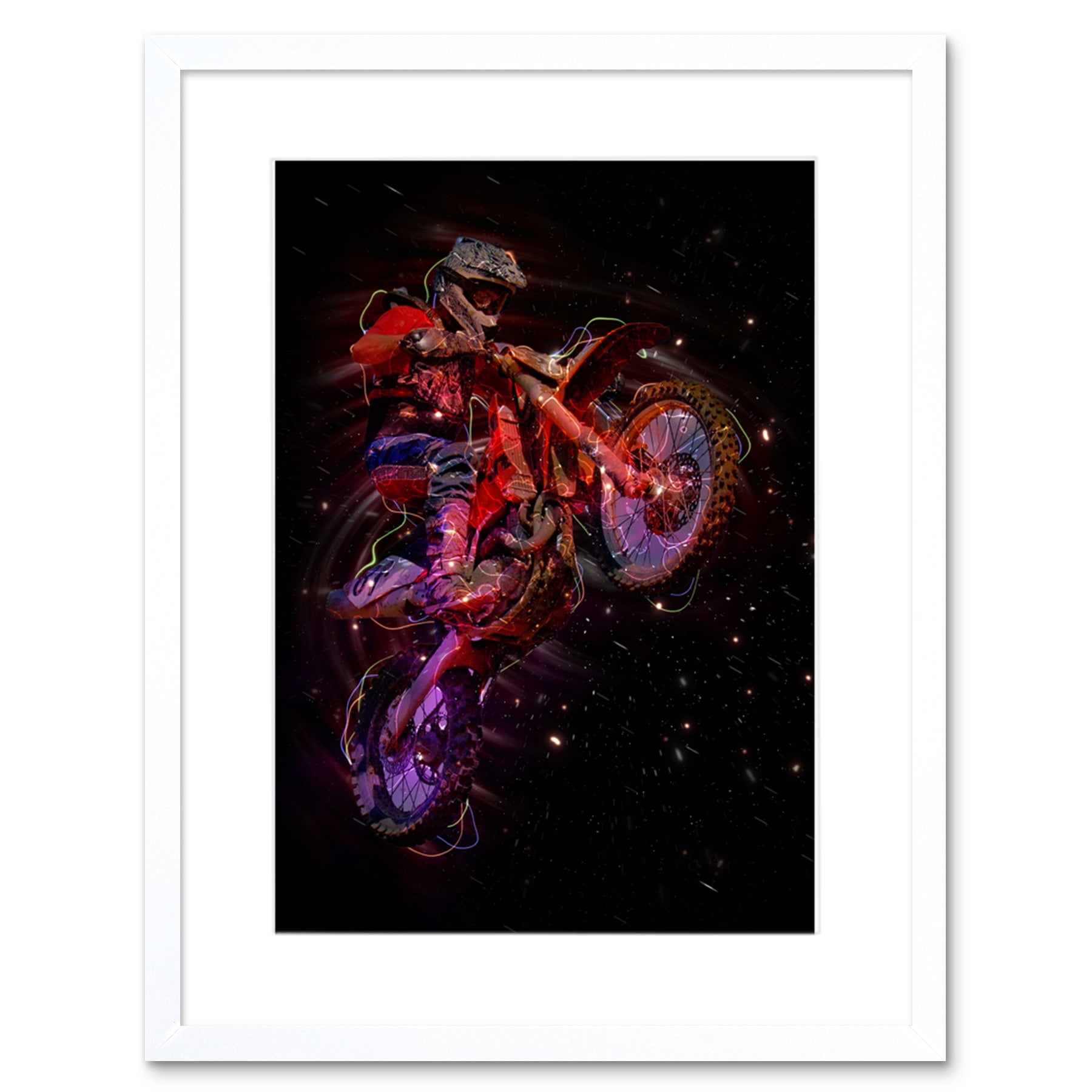 Electric Light Motocross Bike Framed Wall Art Print - Walmart.com