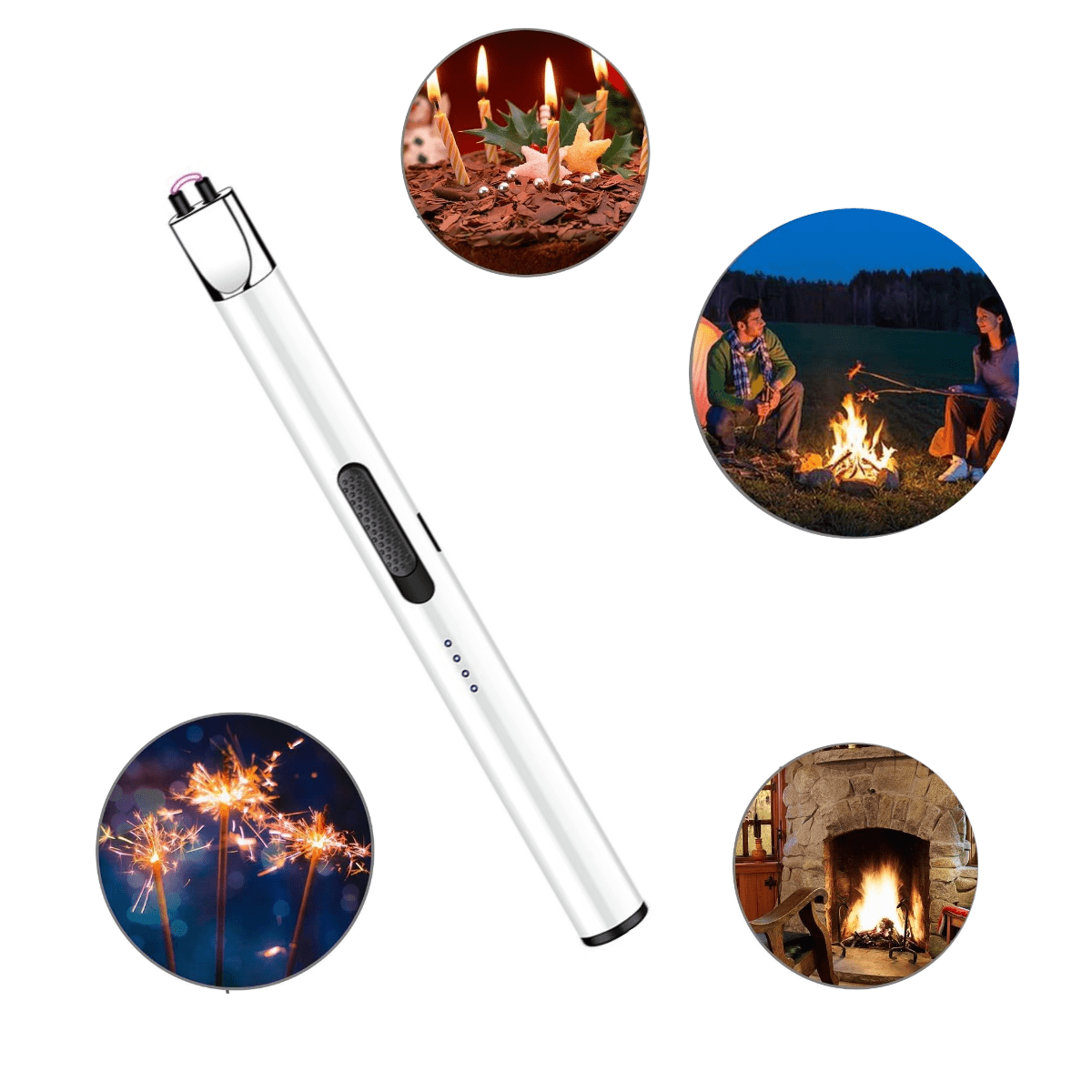 Electric Lighter Arc Windproof Flameless USB Lighter Rechargeable ...