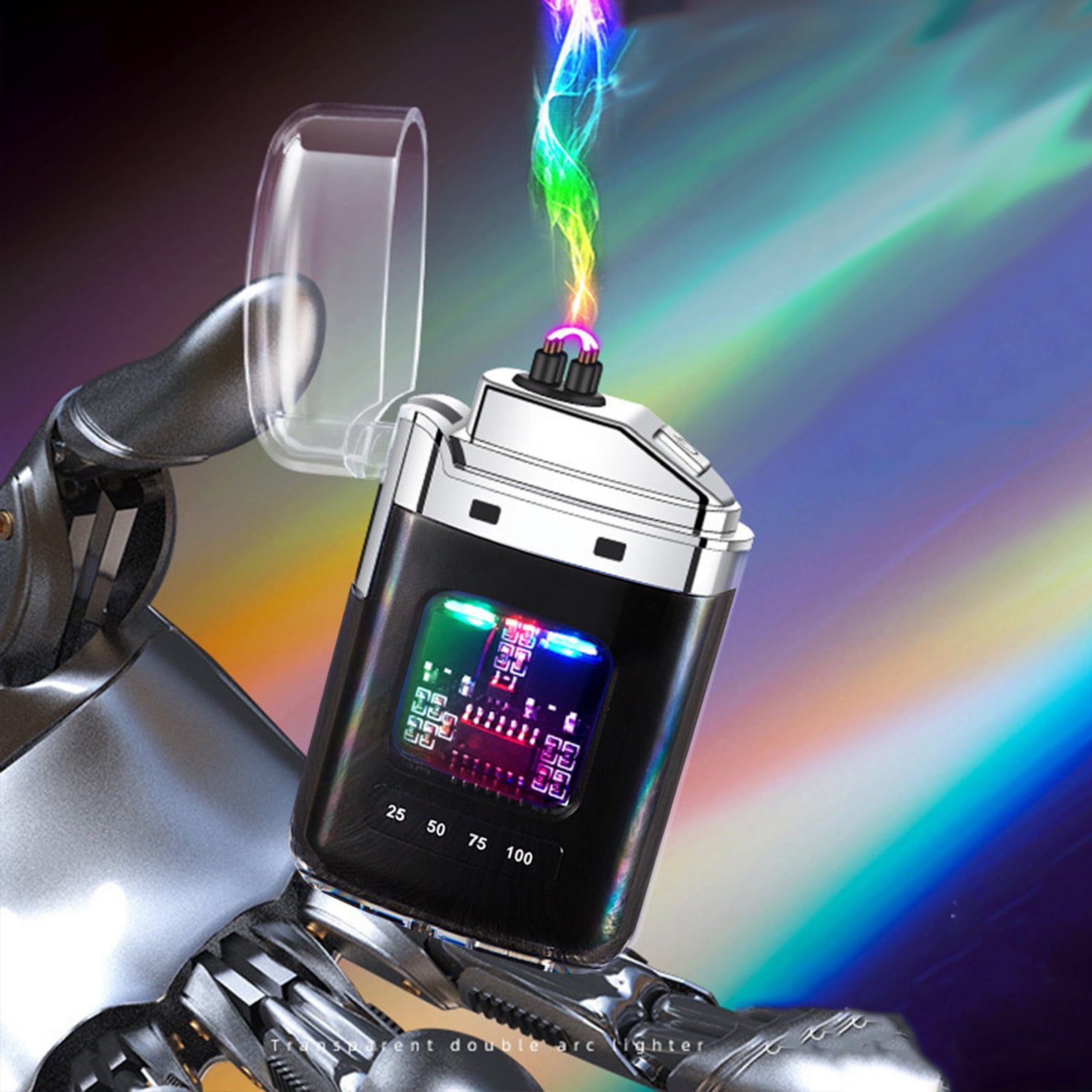 Electric Lighter with Digital Display and Flashlight Type C ...