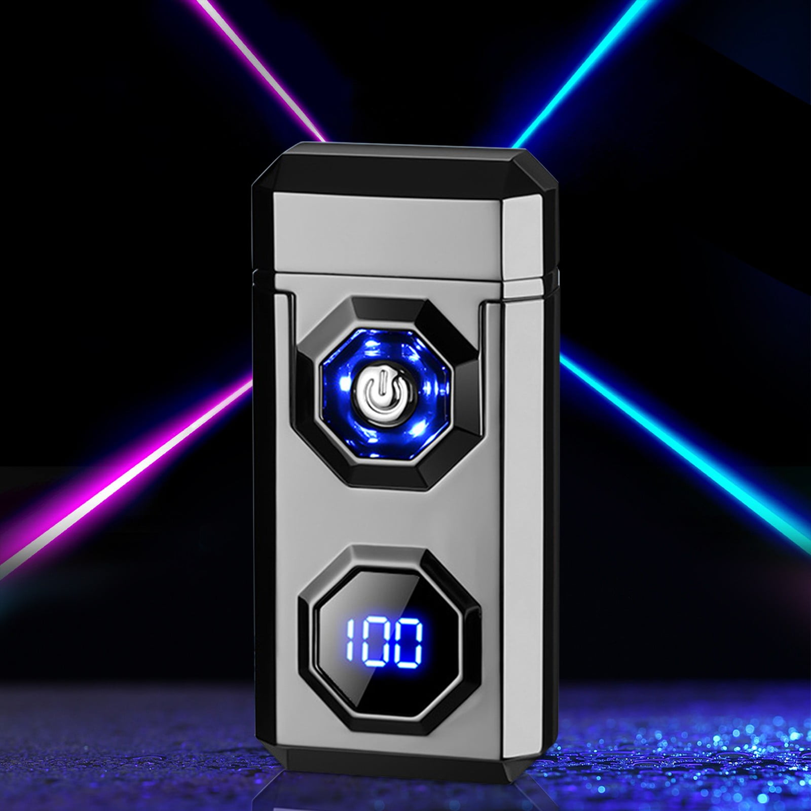 Electric Lighter with Digital Display and Flashlight Type C ...