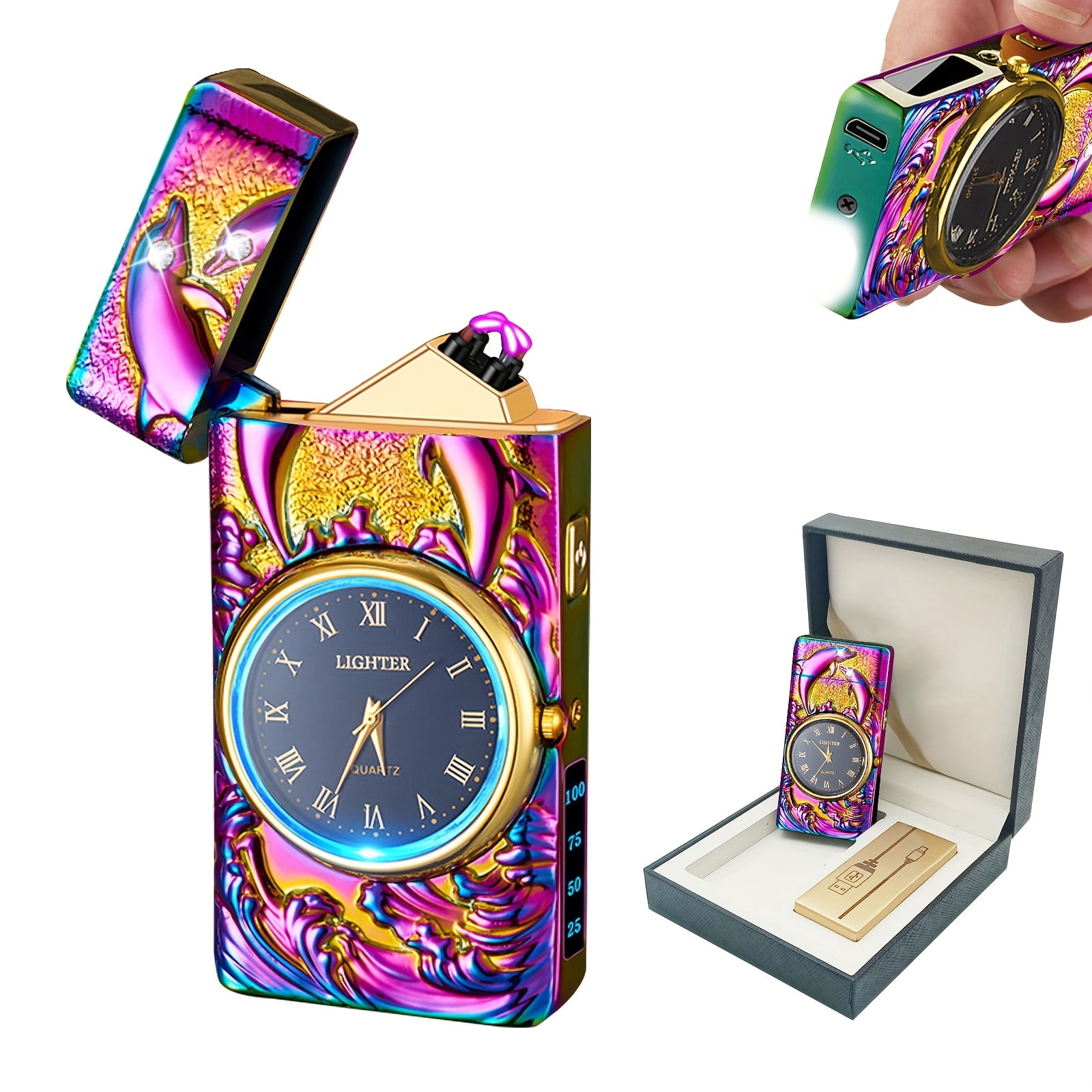 Electric Lighter, LED Power Display Touch Sensor Lighter, Plasma Dual ...