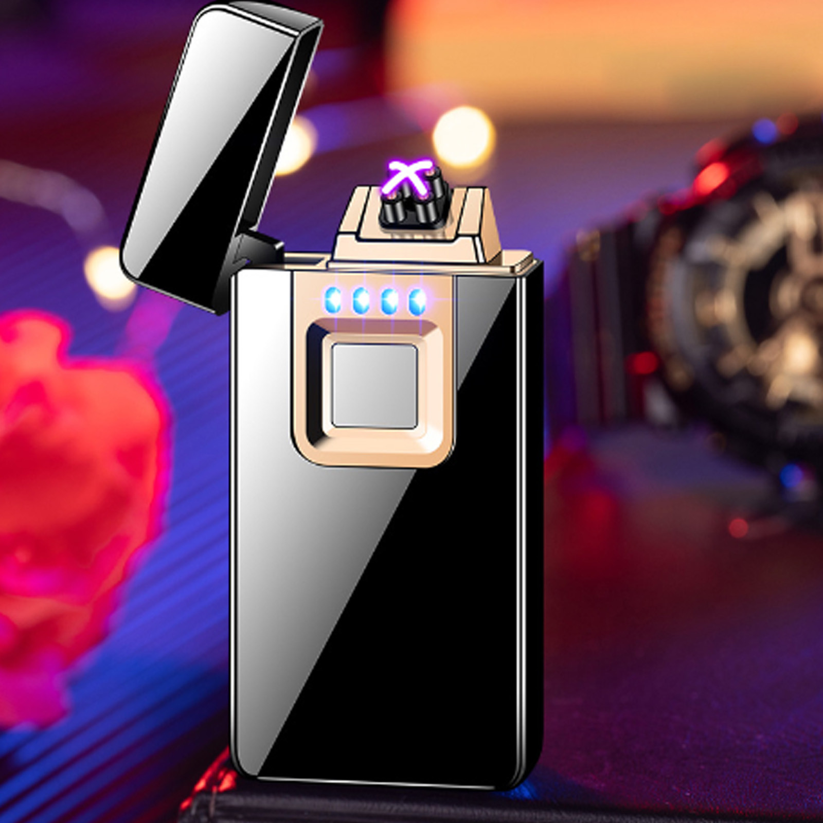 Electric Lighter Rechargeable USB, Dual Arc Plasma Lighter, Windproof ...