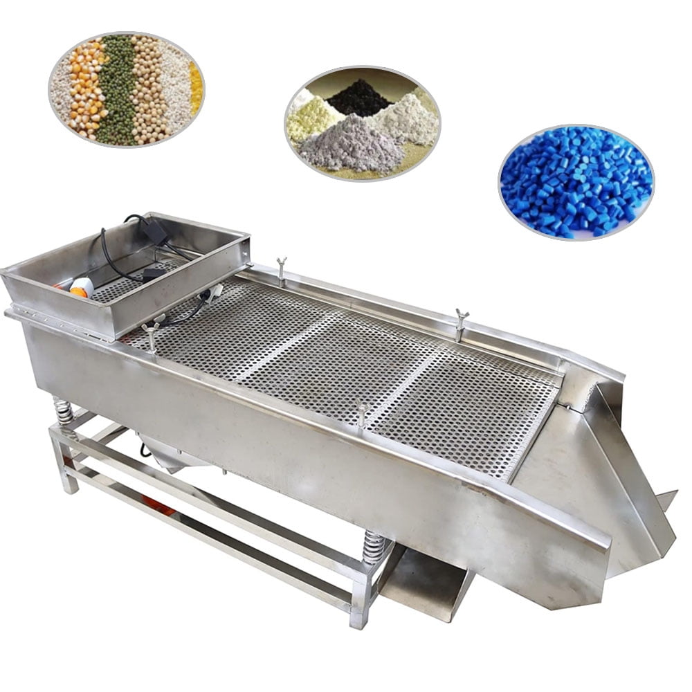 Electric Linear Straight Vibrating Sieve Stainless Steel Two Layers Two ...