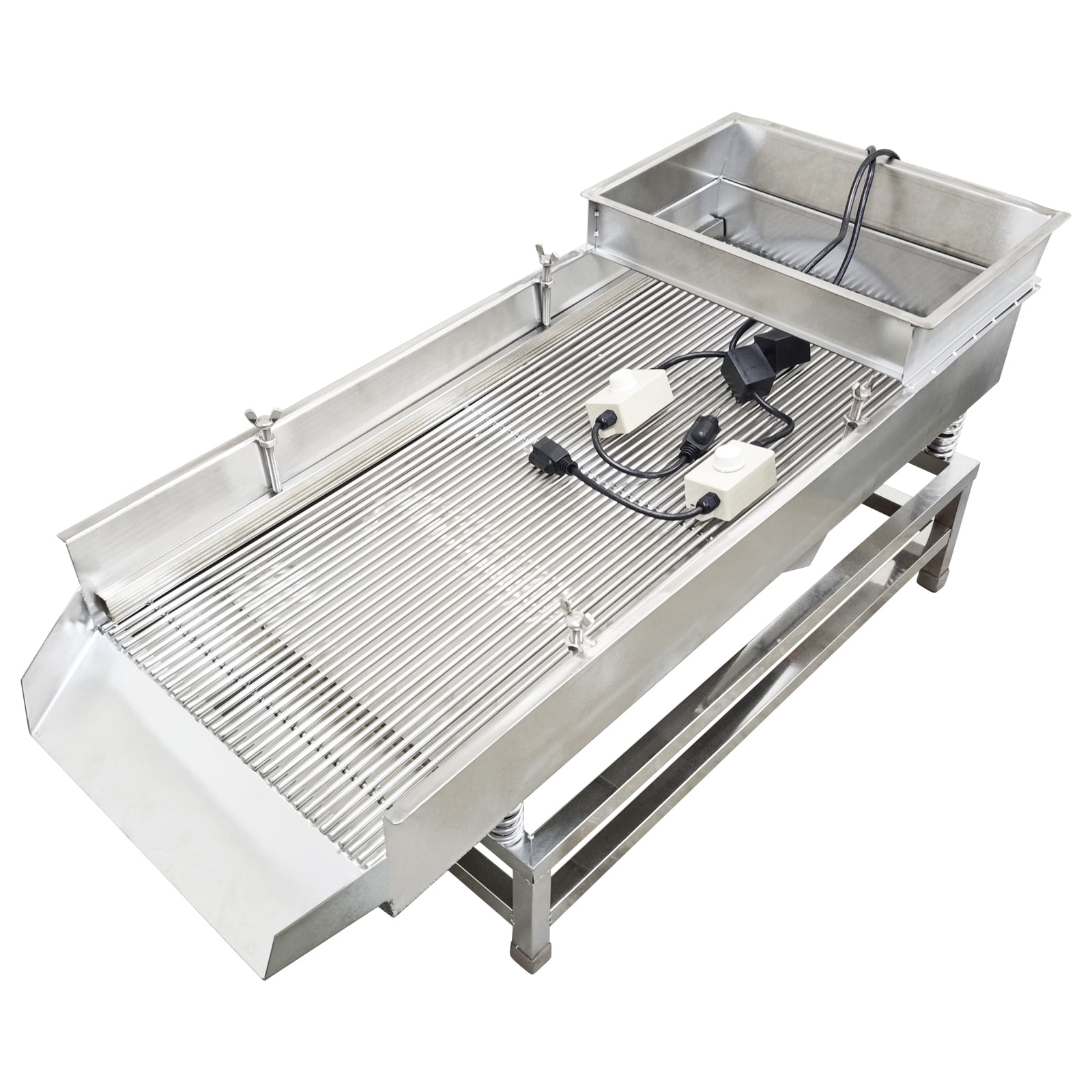 Electric Linear Vibrating Sifter Sieve Shaker Double Motors 7mm Strip ...