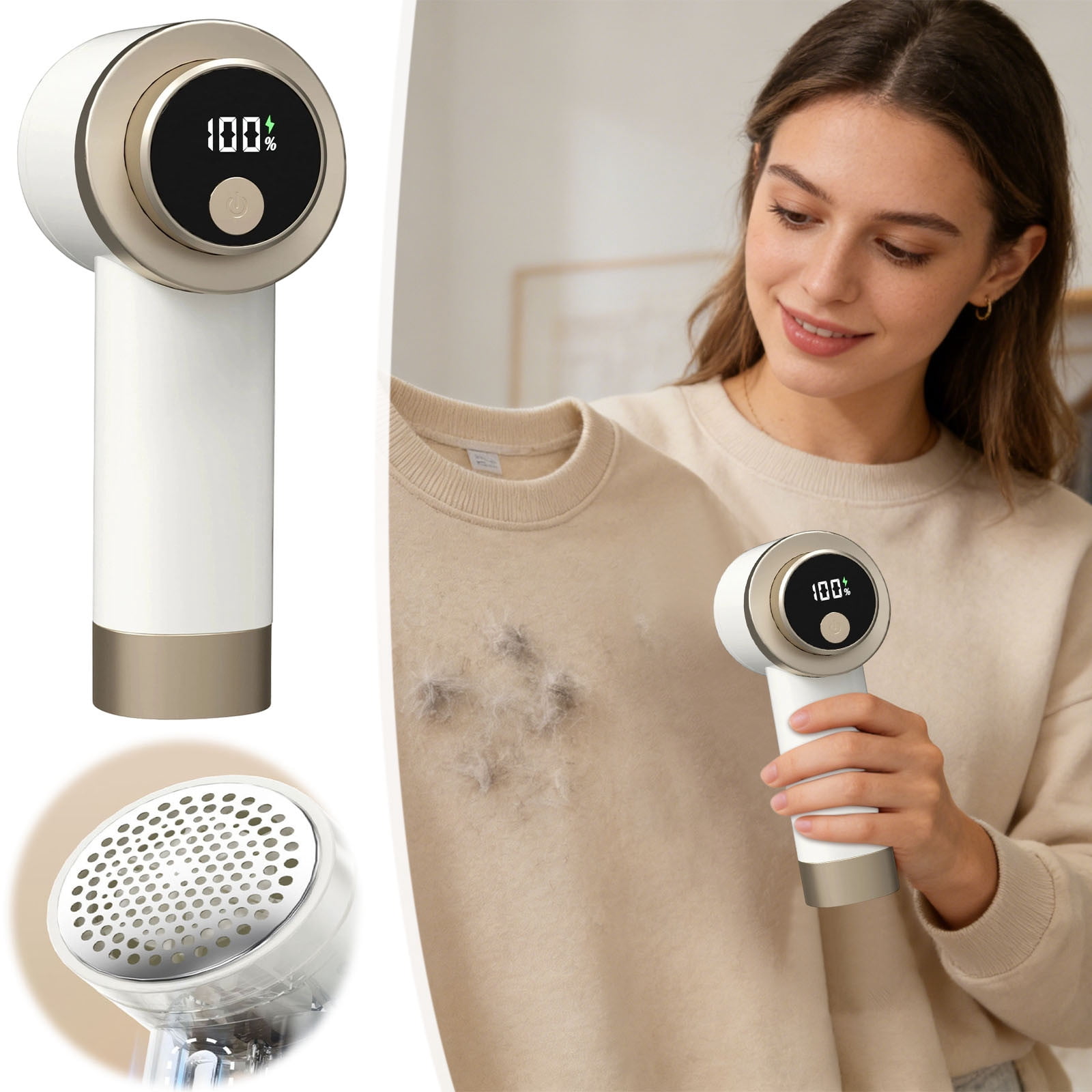 Electric Lint Remover, Portable Smart Digital Display Fabric Shaver, 3 ...