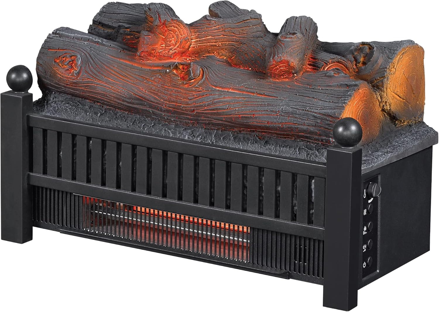 Electric Log Set 1,000 Sq Ft Infrared Heater, Faux Logs Insert with LED ...