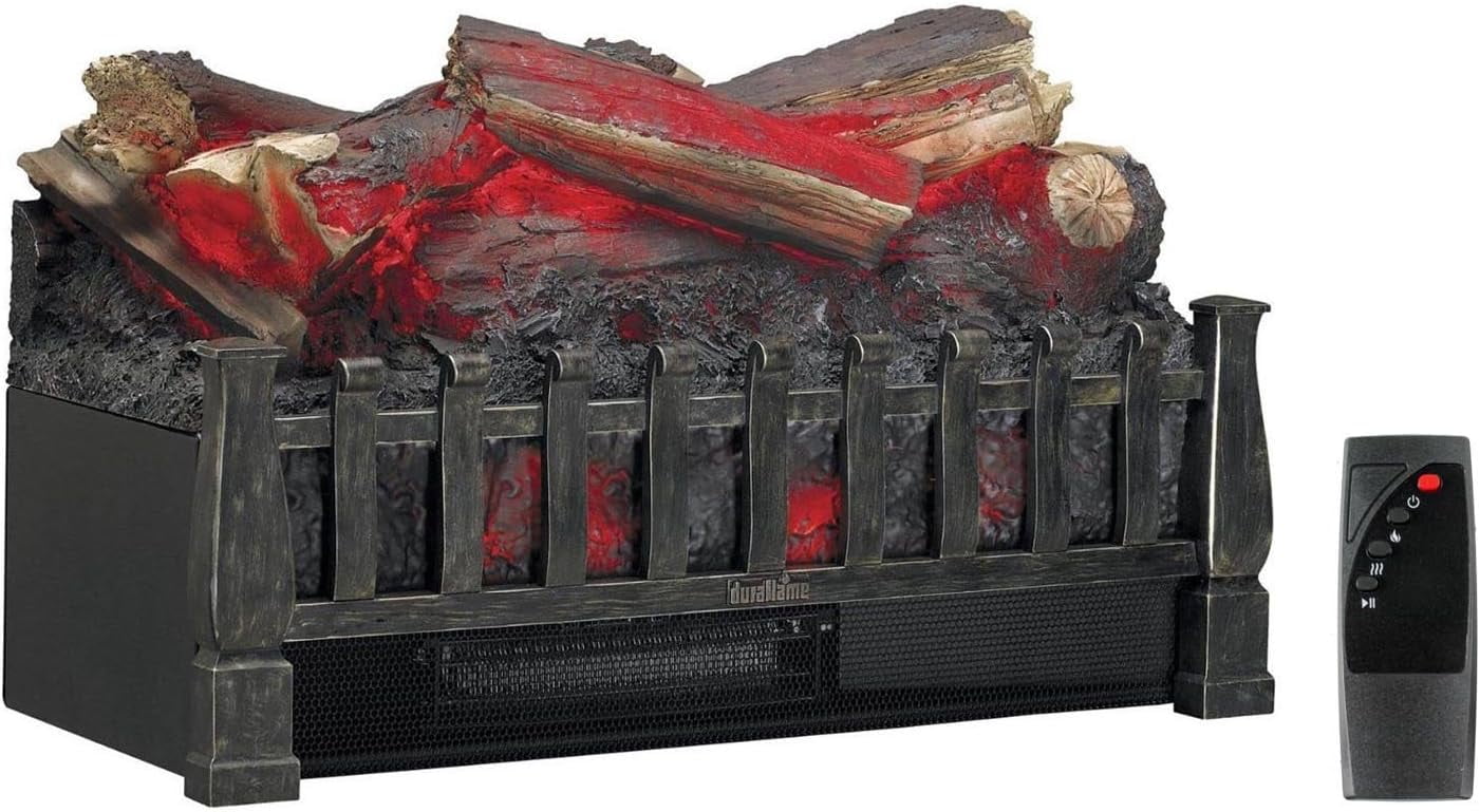 Electric Log Set 1,000 Sq Ft Infrared Heater, Faux Logs Insert with LED ...
