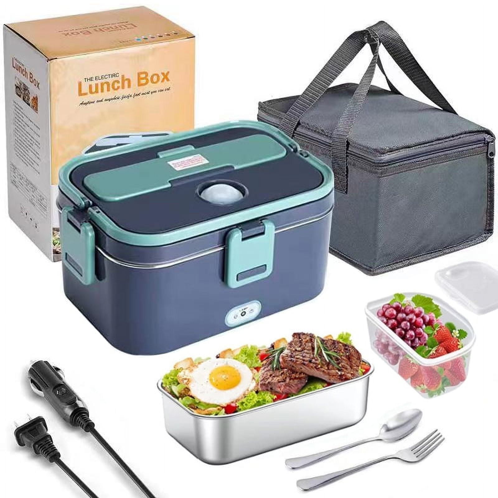 Electric Lunch Box 1.8L Food Heater 12/24/110V Portable Lunch Warmer Heated Lunch Box for Car ...