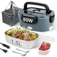 Electric Lunch Box, 80W Heated Lunch Box for Adults, 1.5L Portable Fast ...