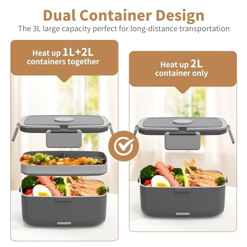 Electric Lunch Box for Adults – 90W Portable Food Warmer with 2L ...