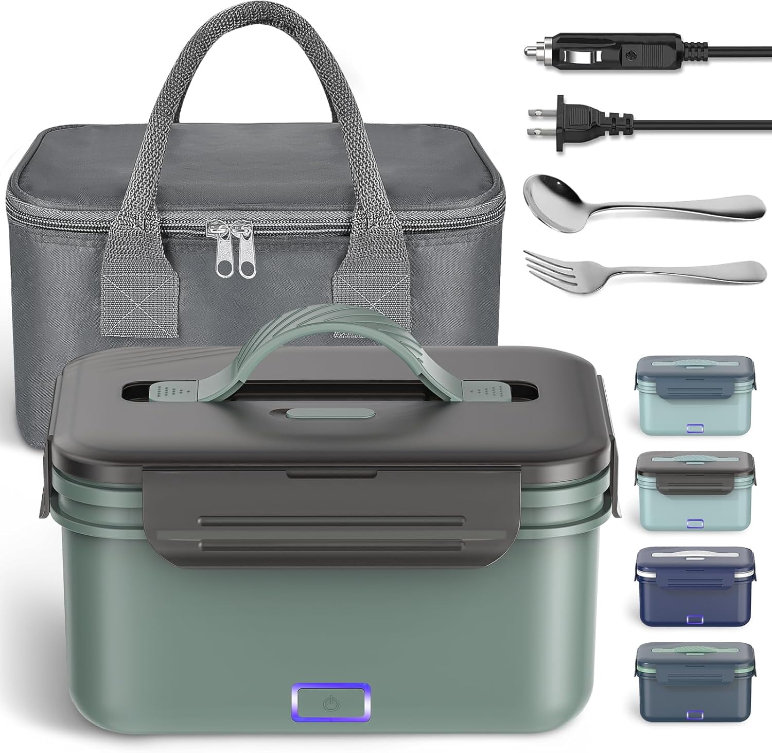 Electric Lunch Box Food Heater, 1.8L Heating Lunch Box for Work/Car ...