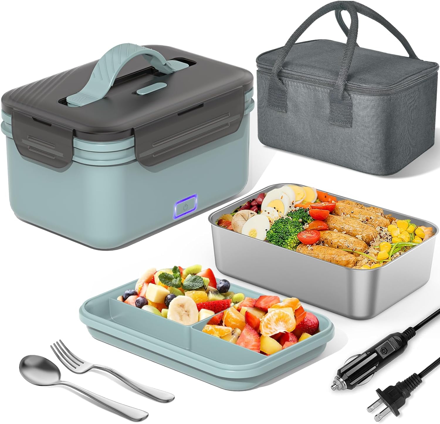 Electric Lunch Box Food Heater 100W, 4 in 1 Ultra Quick Heated Lunch ...