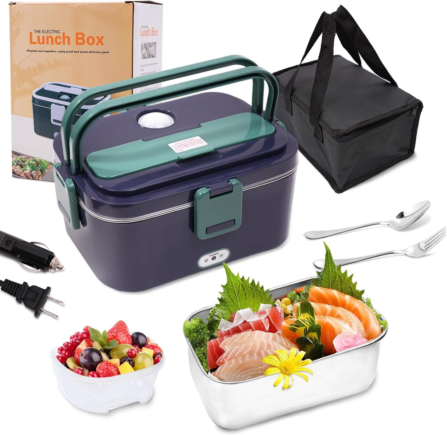 Electric Lunch Box Food Heater, 3 in 1 Heated Lunch Boxes for Adults, 1 ...