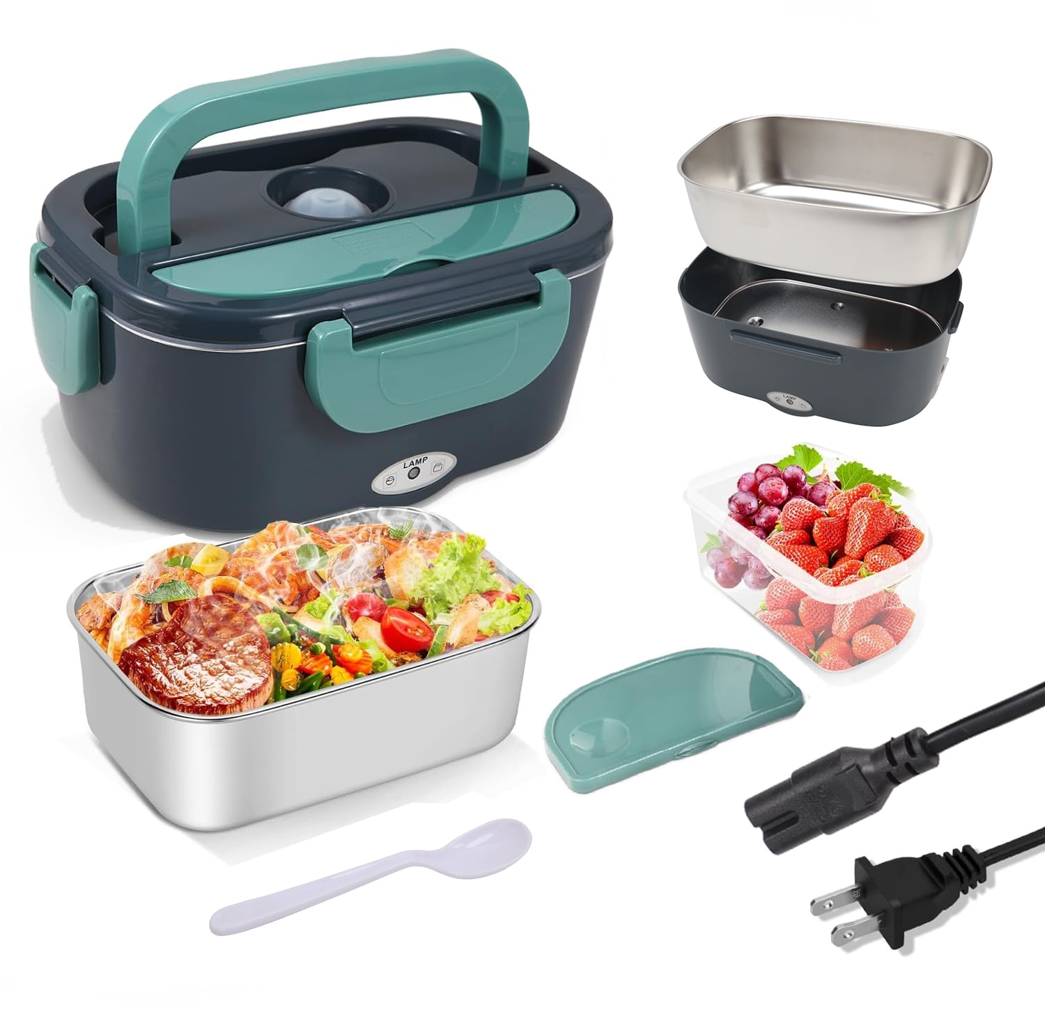 Electric Lunch Box Food Heater, 3 in 1 Ultra Quick 304 Stainless Steel ...