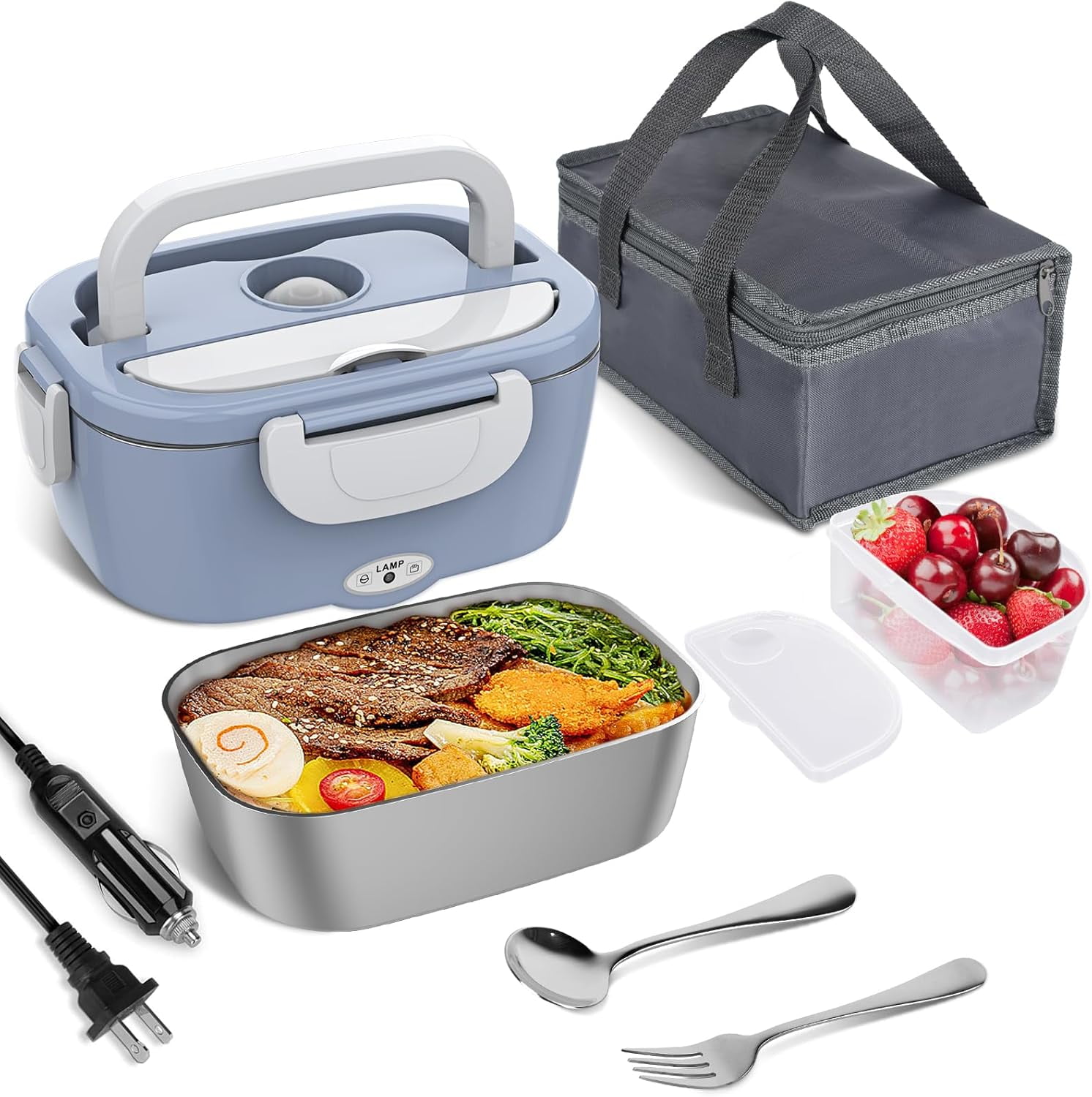 Electric Lunch Box Food Heater, 80W Electric Heating Lunch Boxes Lunch ...