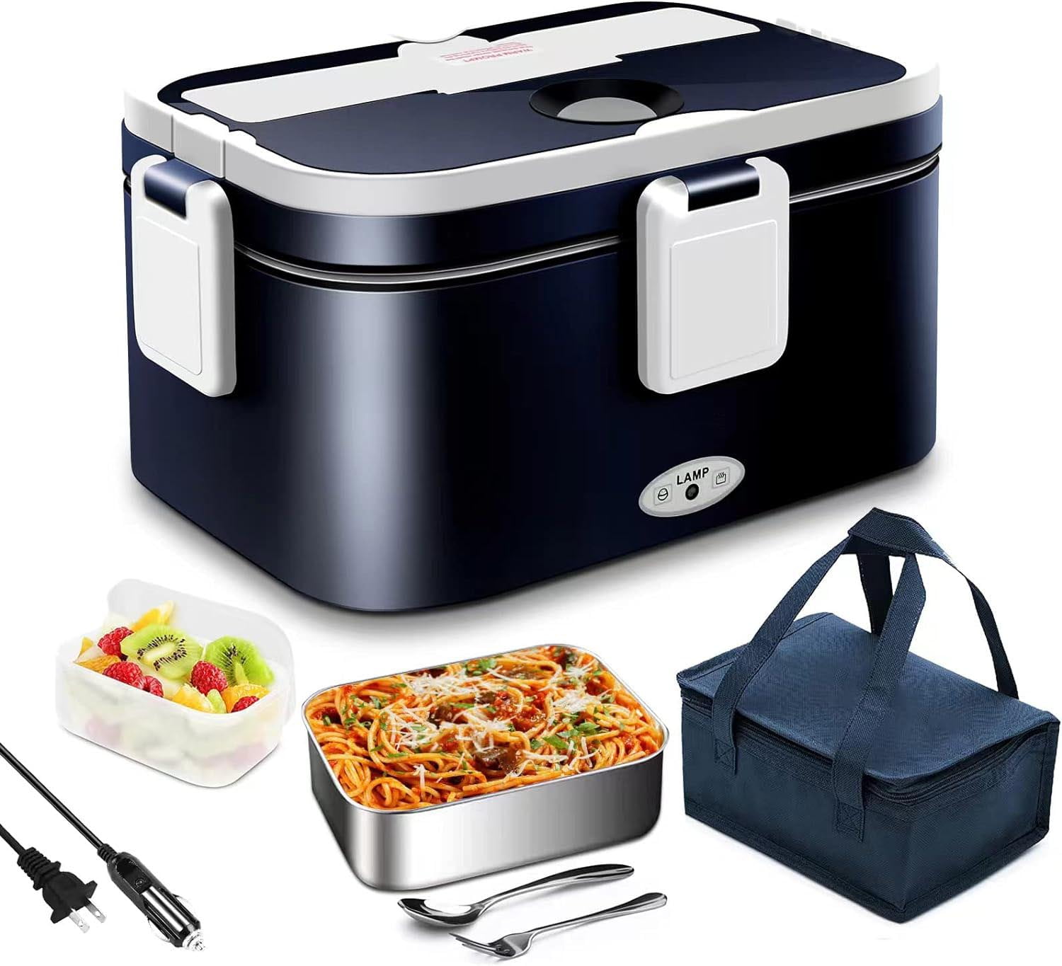 Electric Lunch Box Food Heater 80W Heated Lunch Boxes For Adults 1.8L Food Warmer Lunch Box ...
