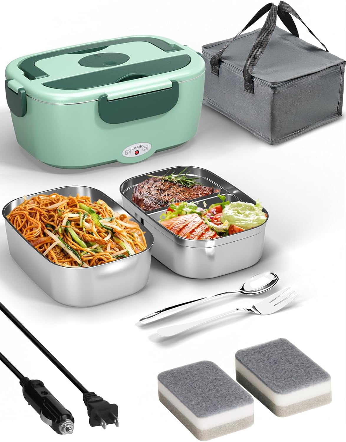Electric Lunch Box Food Heater for Work 80 W Food Warmer for Car Truck ...