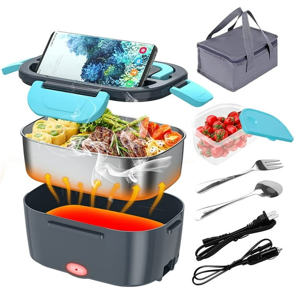 Electric Lunch Box, Food Warmer Heater 12V 24V 110V, 80W Faster Heated ...
