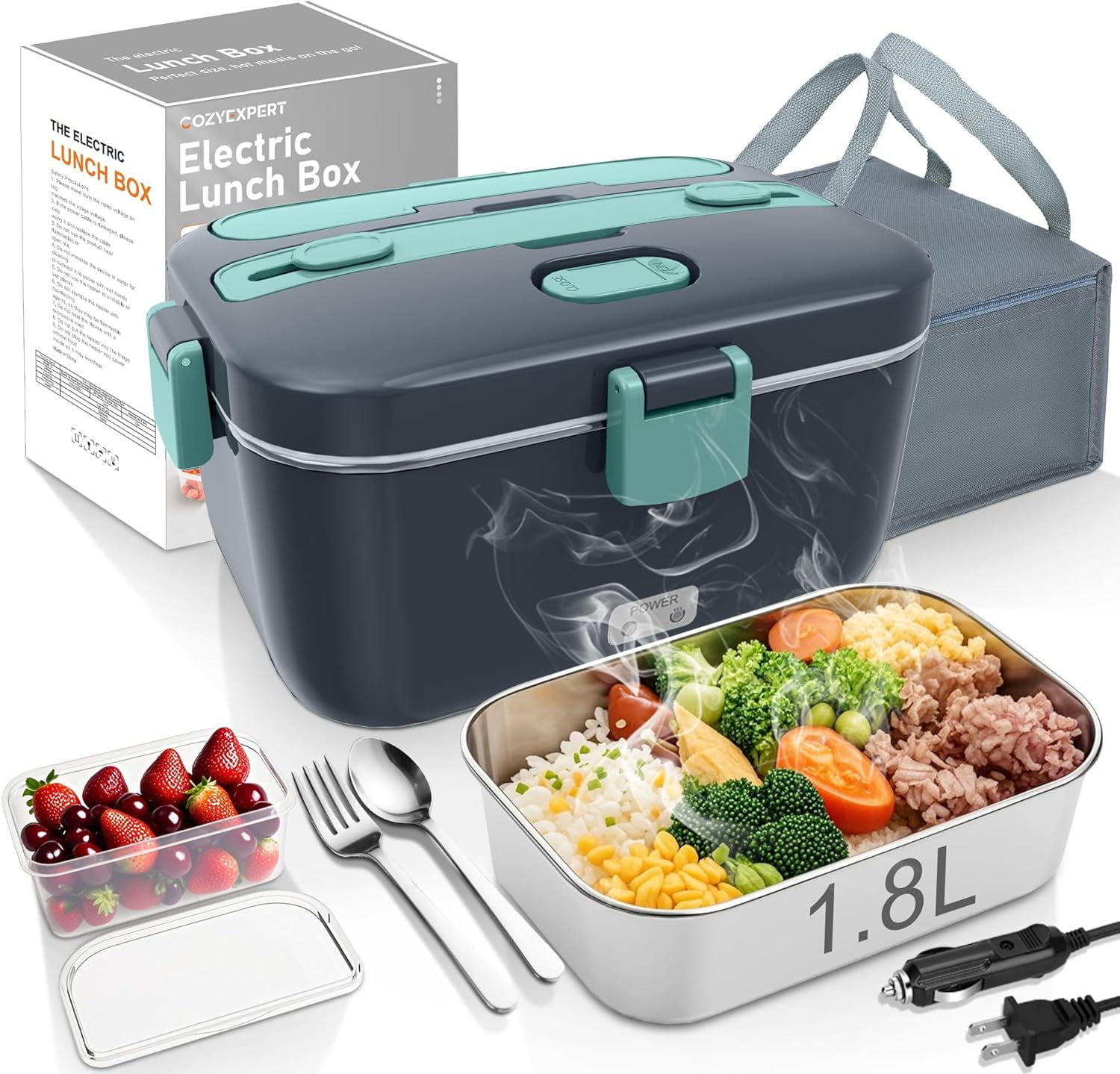 Electric-Lunch-Box-Heated-Food-Warmer 100W Heating Lunchbox for Adults ...