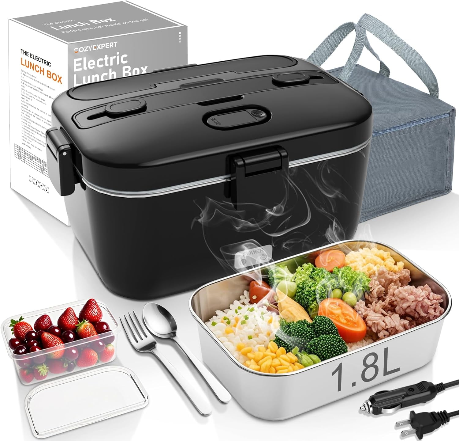 Electric-Lunch-Box-Heated-Food-Warmer 100W Heating Lunchbox for Adults ...