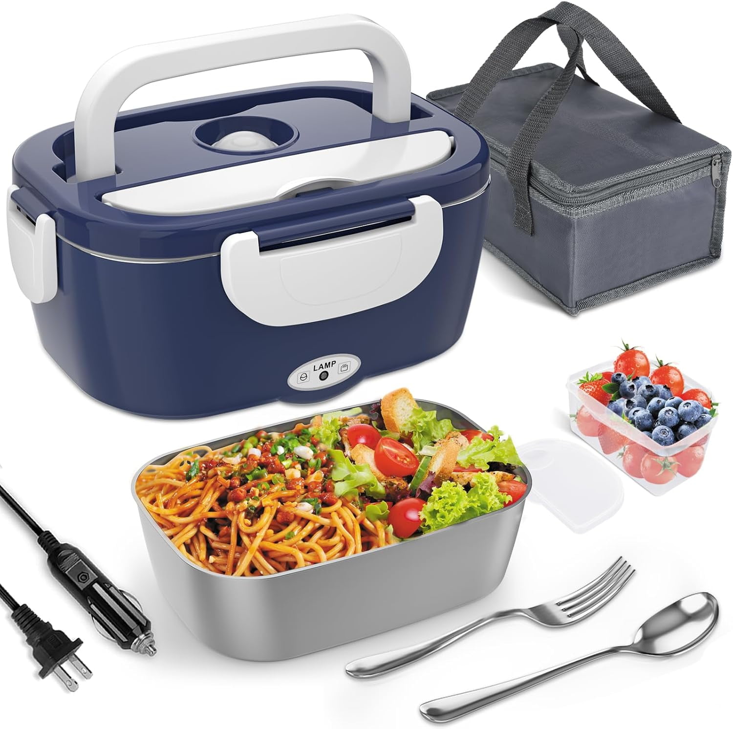 Electric Lunch Box Heater - Leakproof Portable Warmer heated lunch box ...