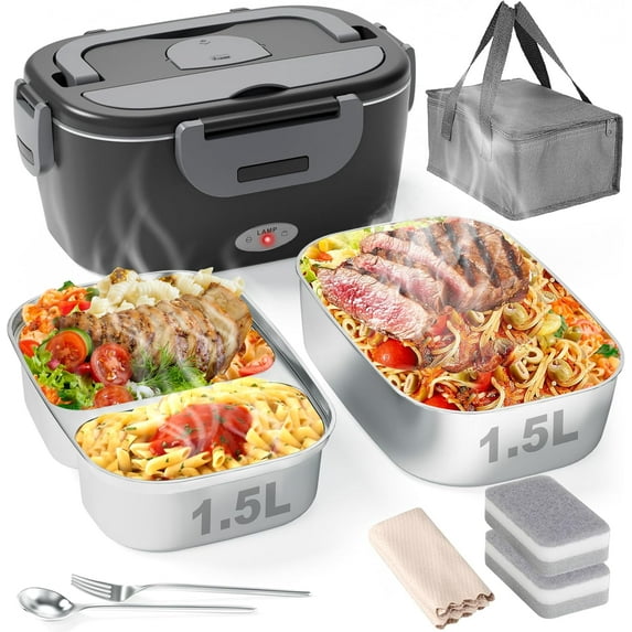 Electric Lunch Box for Men, Women & Adults - 80W Fast Heating - Heated ...