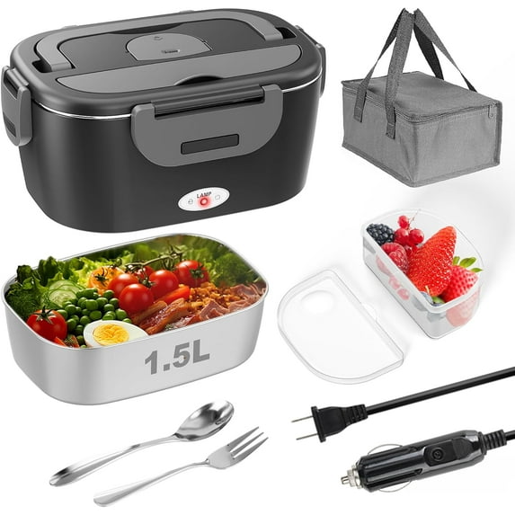 Electric Lunch Box for Adults – 1.5L Stainless Steel Heated Lunch Box ...