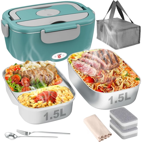 Electric Lunch Box for Men, Women & Adults - 80W Heating - Heated Lunch ...