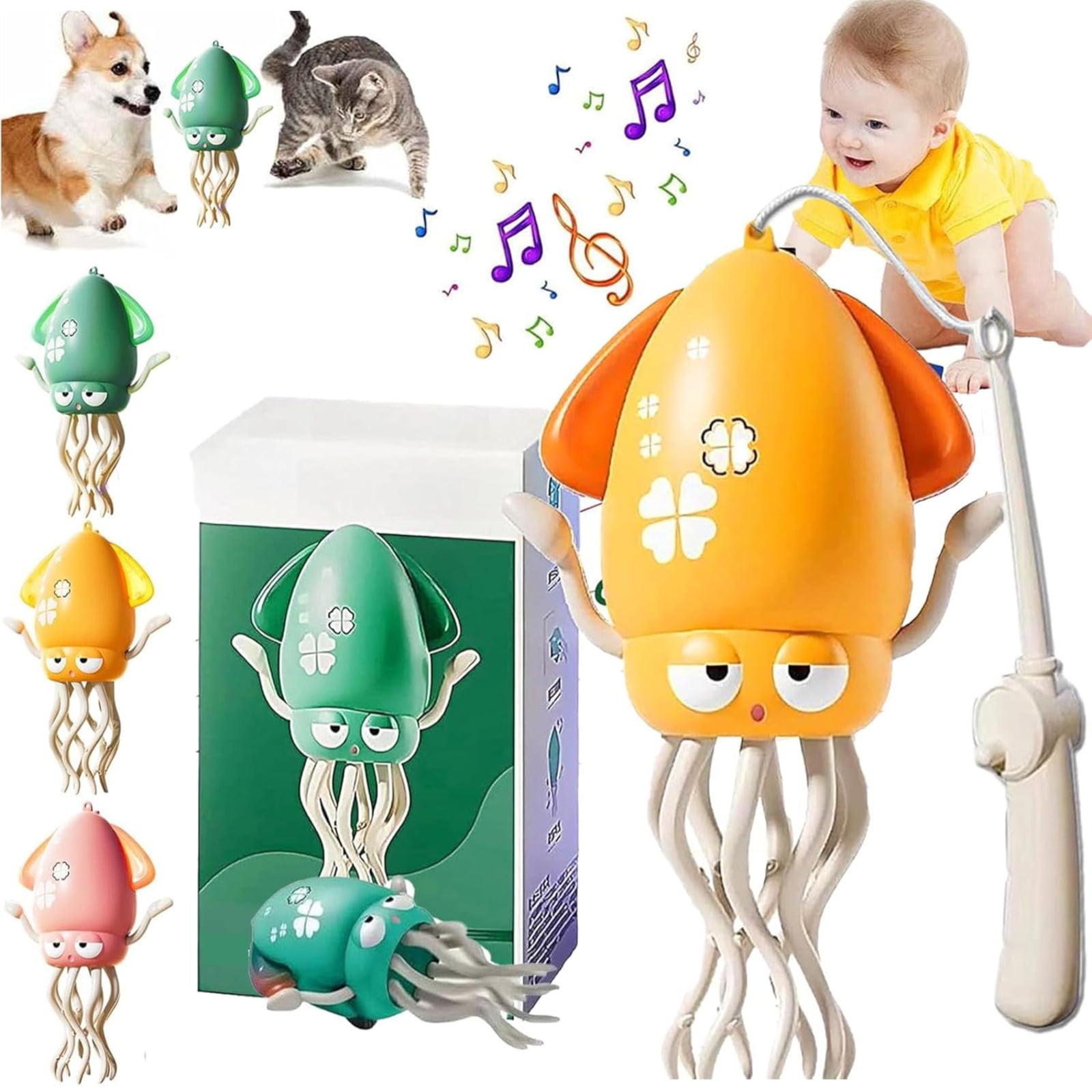 Electric Magic Dancing Octopus Toy,2025 New Electric Auto-Avoid Crawling Octopus with LED ...