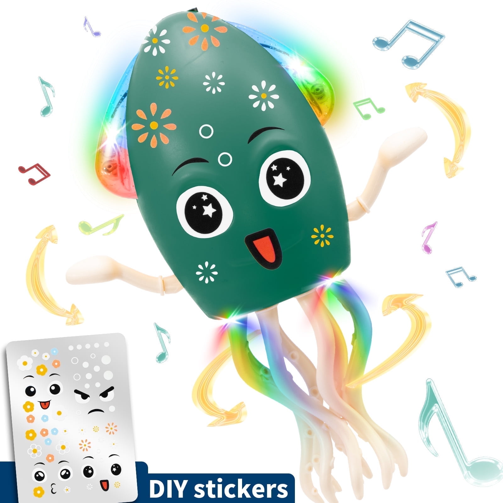 Gmdisc Dancing Octopus Baby Toy, Smart Obstacle Electric Crawling ...