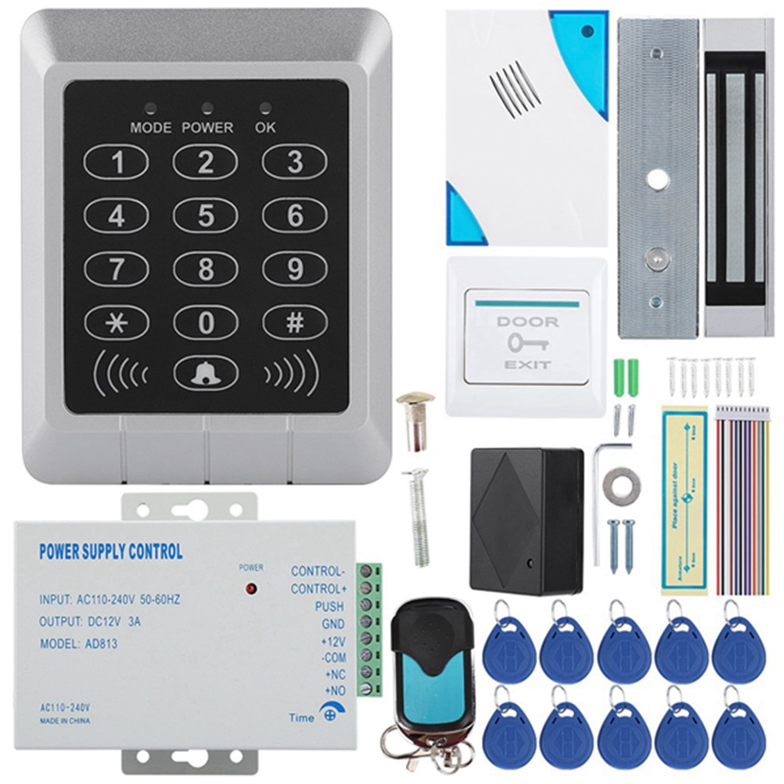 Electric Magnetic Door Lock Access Control Card Password Door Security ...