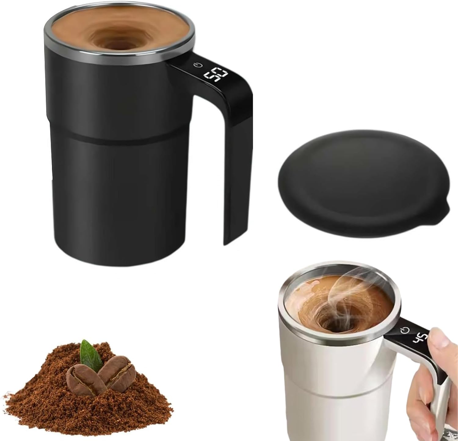 Electric Magnetic Stirring Coffee Mug with Digital Display 2025 New ...