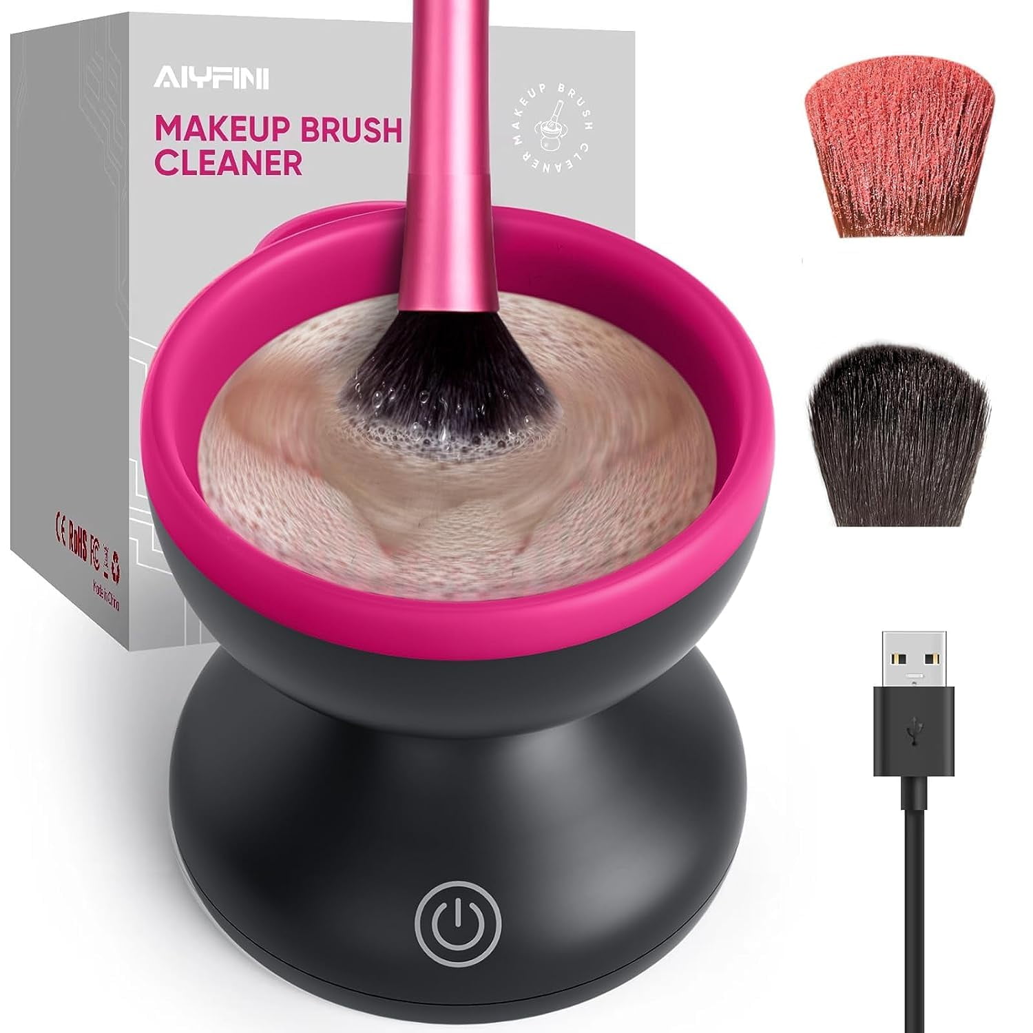 Electric Makeup Brush Cleaner TSF6 Machine - Alyfini Portable Automatic ...