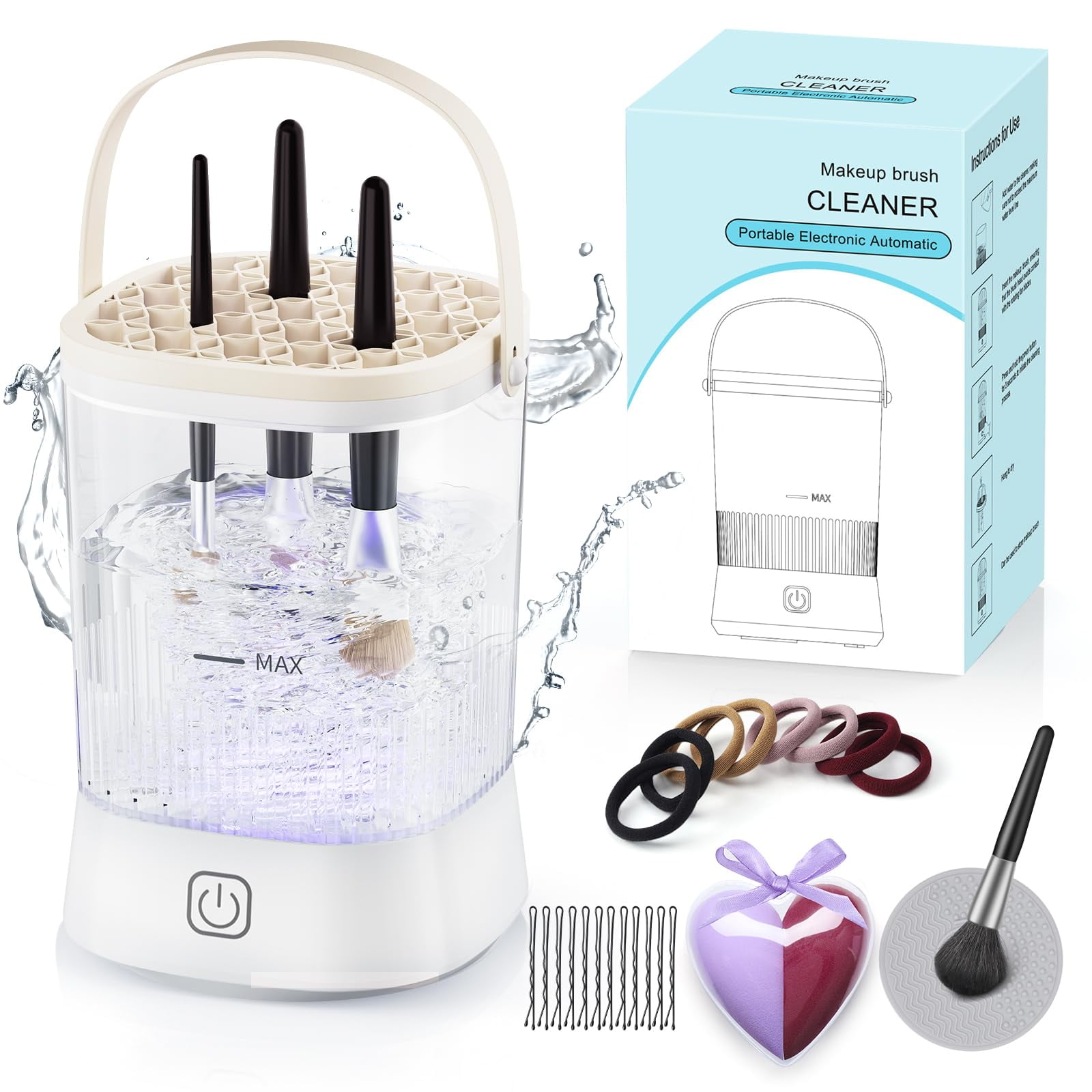 Electric Makeup Brush Cleaner YPF5 - 9000 RPM Makeup Brush Cleaning ...
