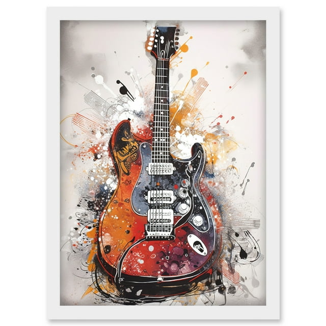 Electric Mandolin Guitar Instrument Modern Watercolour Illustration ...