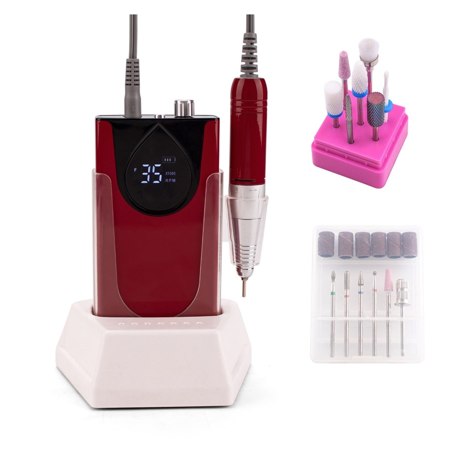 Electric Manicure Manicure Machine 35,000 RPM Portable Rechargeable ...