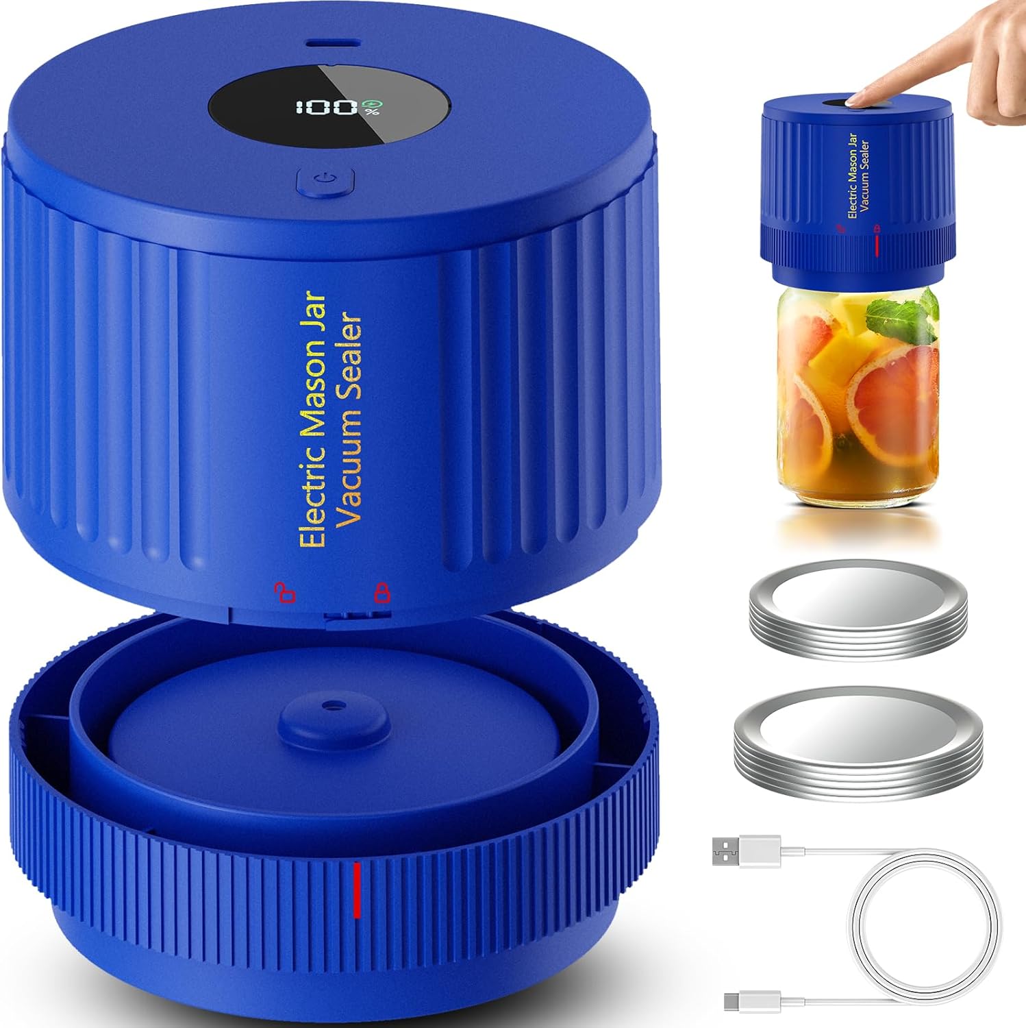 Electric Mason Jar Vacuum Sealer Kit for Wide Mouth and Regular Mouth ...
