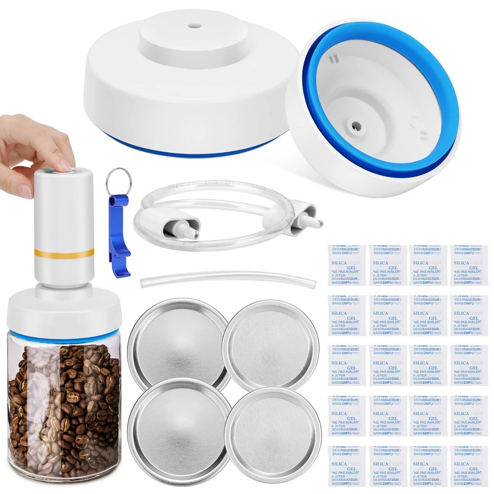 Electric Mason Jar Vacuum Sealer Set Wide & Regular For Food Saver ...