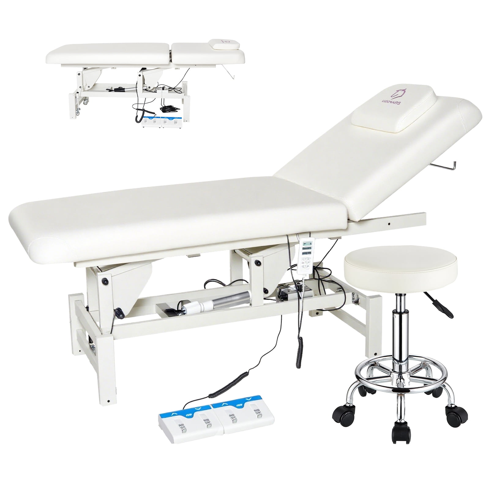 Electric Massage Table 2 Motors Adjustable Facial Bed Tattoo Chair Spa ...