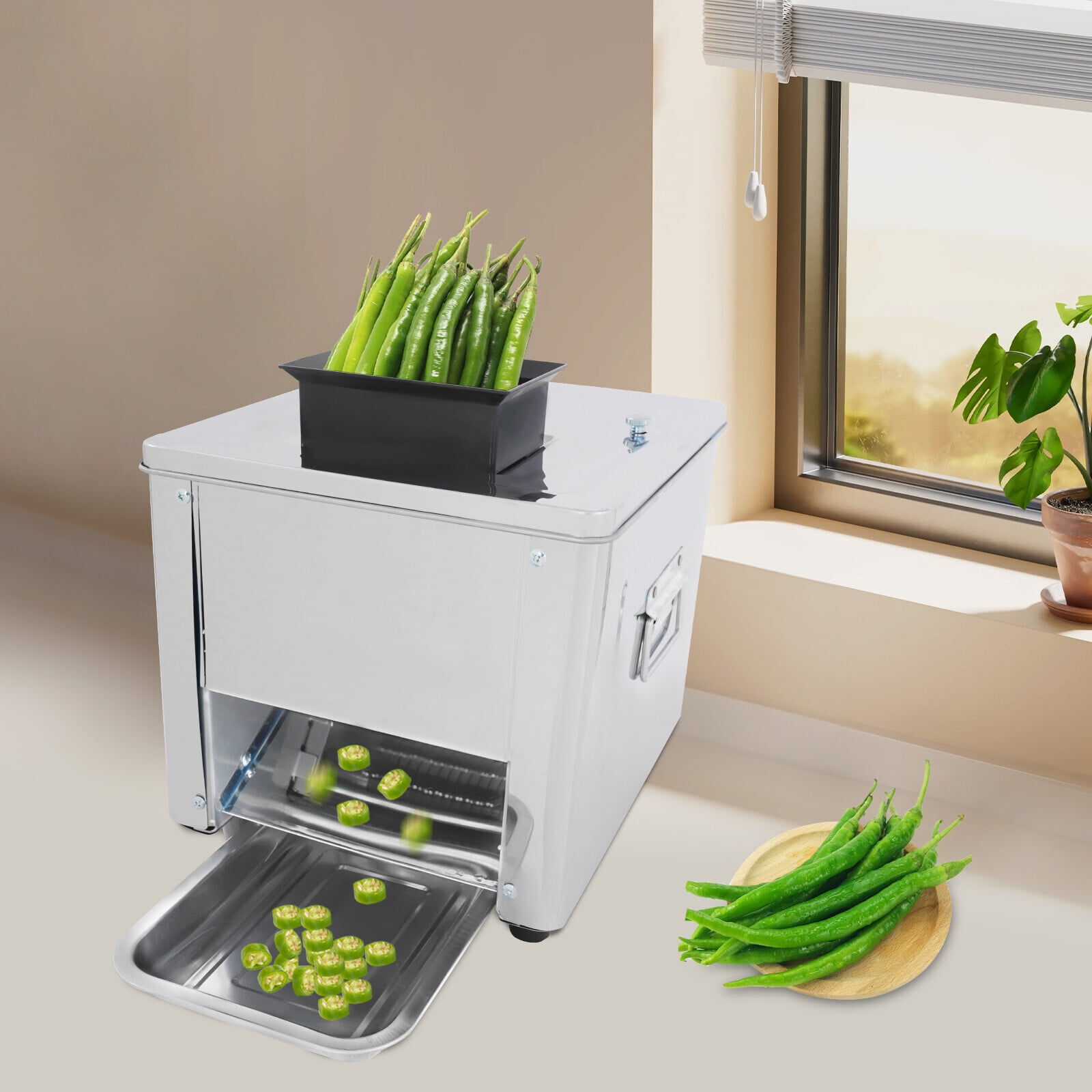 Electric Meat Cutter Slicer Stainless Steel Kitchen Automatic Meat ...