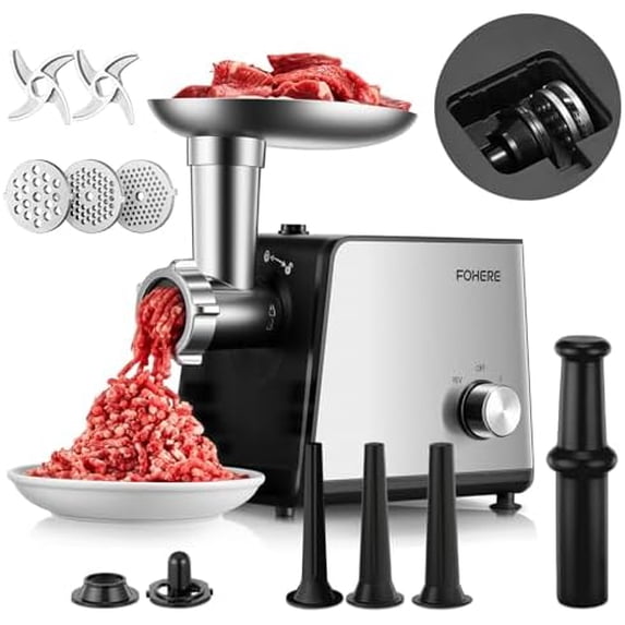 Electric Meat Grinder, 3200W Max Heavy Duty Stainless Steel Meat Mincer ...