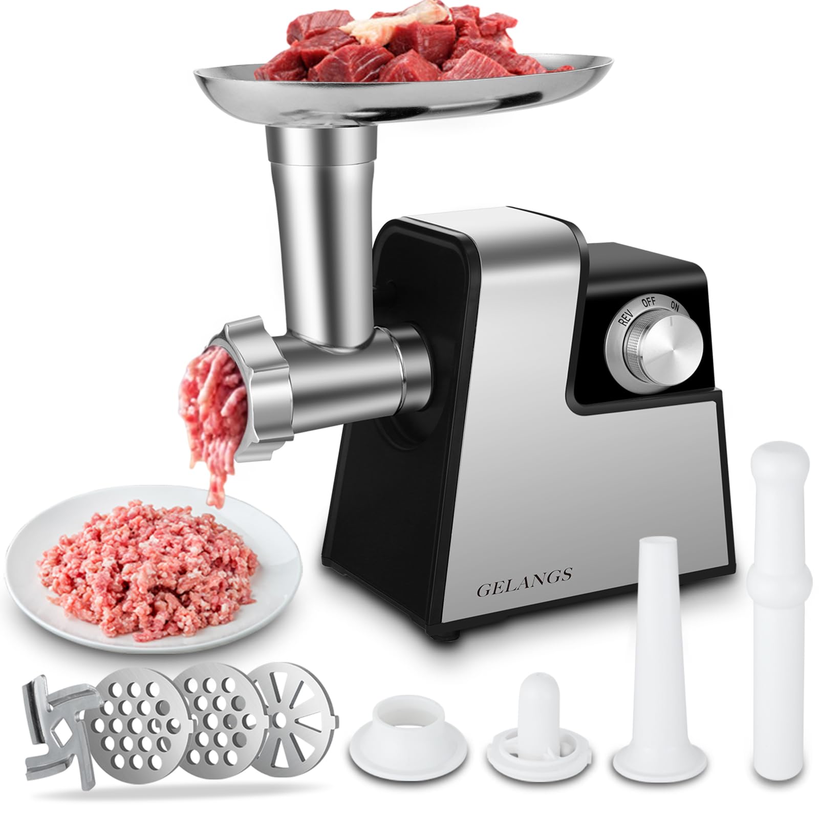 Electric Meat Grinder，350W(2800W Max) Sausage Stuffer Maker with ...