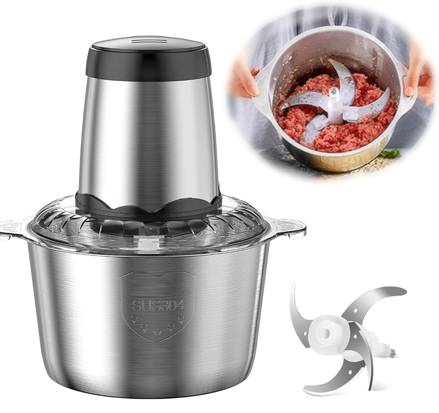 Electric Meat Grinder&Food Processor Home Kitchen Industrial Stainless Steel Sausage Maker ...