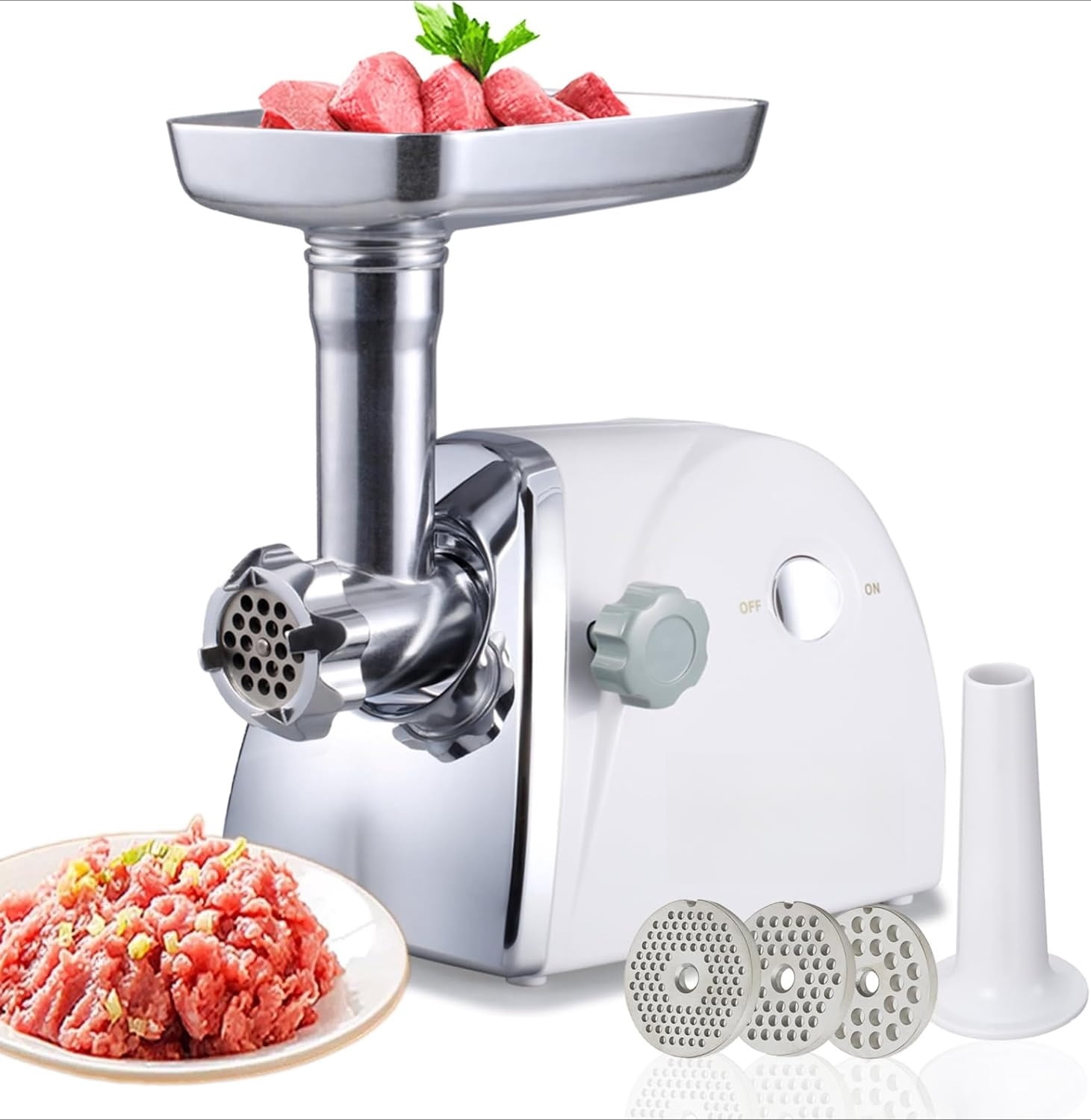 Electric Meat Mincer/Grinder 800W (1HP Max) – ETL-Certified, Stainless ...