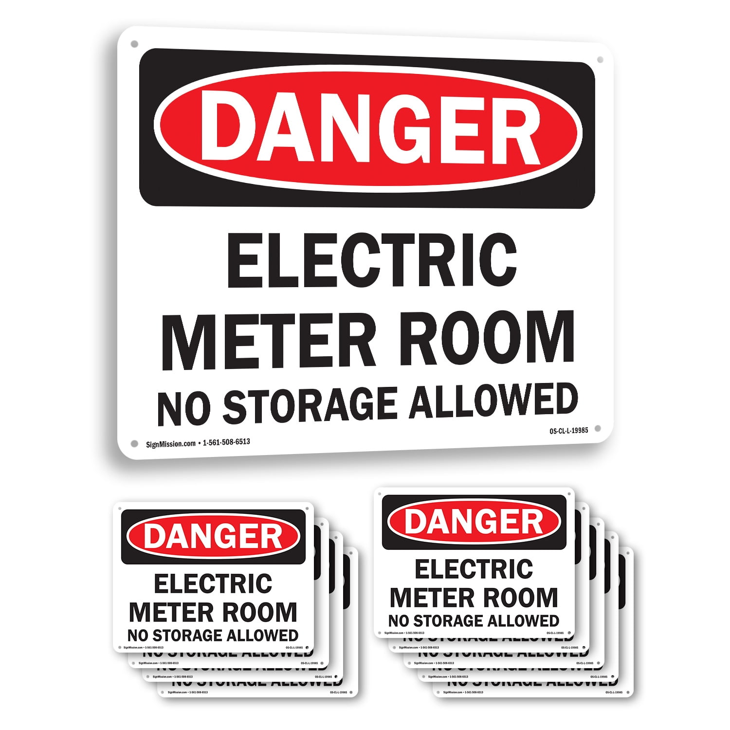 Electric Meter Room No Storage Allowed OSHA Danger Aluminum Sign 24 ...