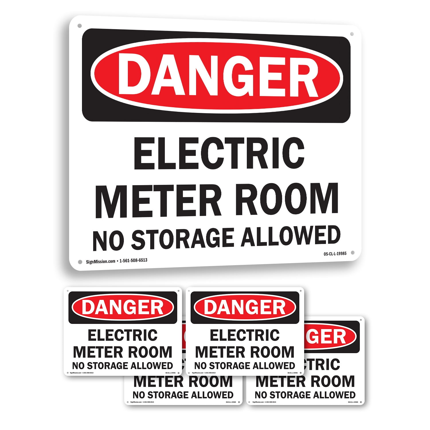 Electric Meter Room No Storage Allowed OSHA Danger Aluminum Sign 24 ...