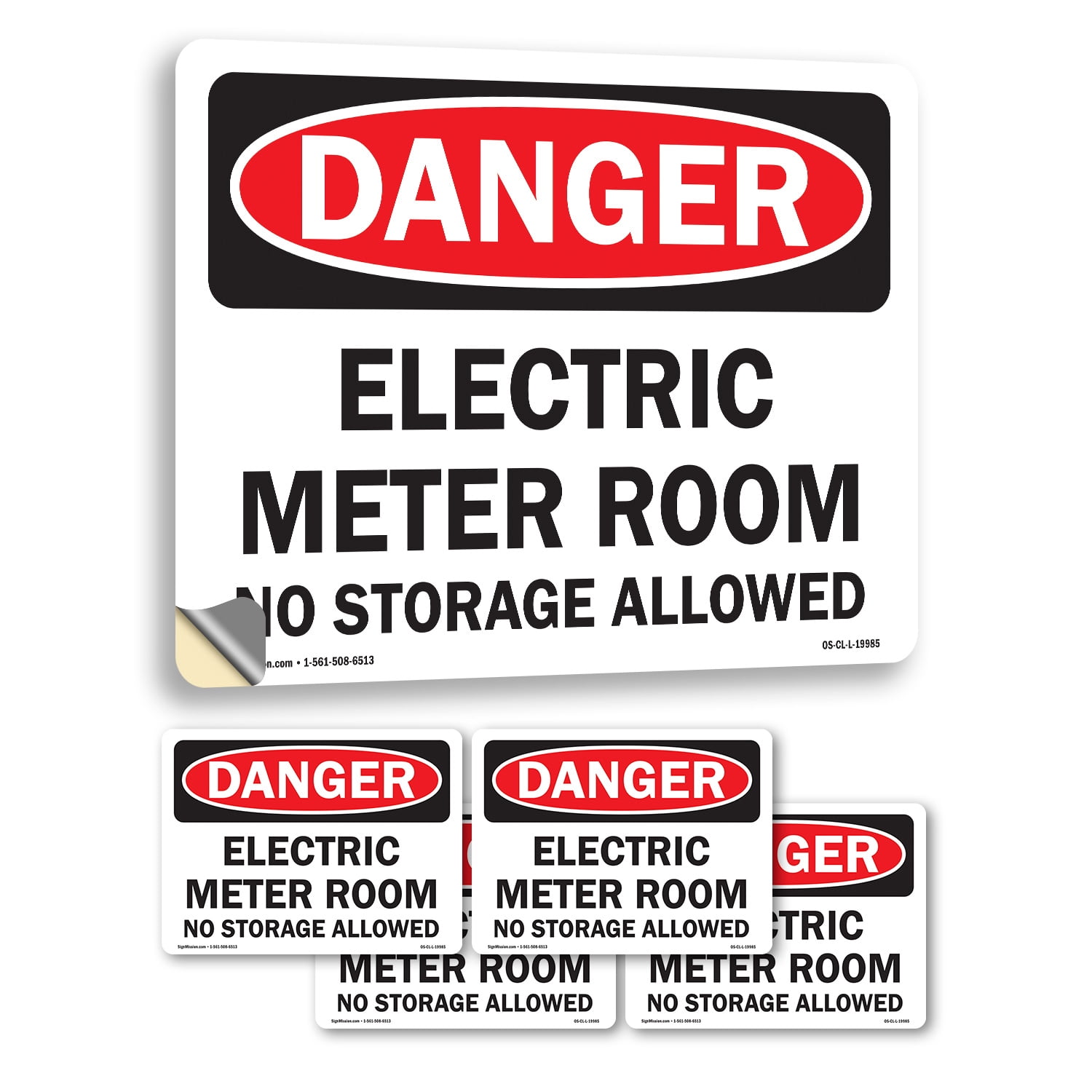 Electric Meter Room No Storage Allowed OSHA Danger Vinyl Decal Label 7 ...