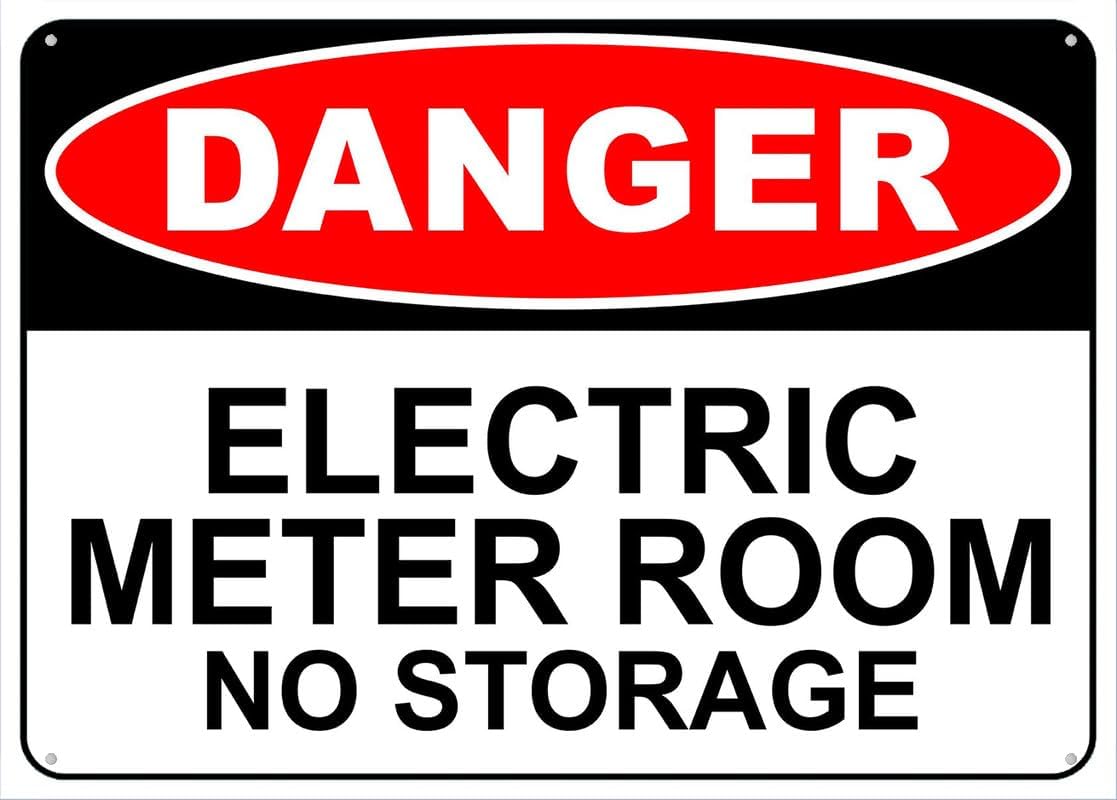 Electric Meter Room No Storage Sign 8X12 in Metal Signs Aluminum Sign ...