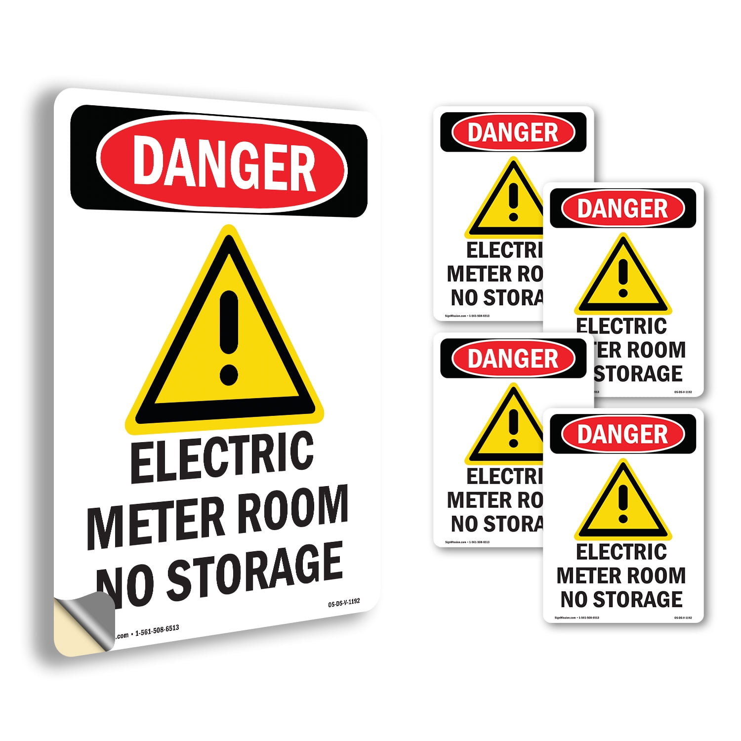 Electric Meter Room OSHA Danger Vinyl Decal Label 18 Inch x 12 Inch - 5 ...